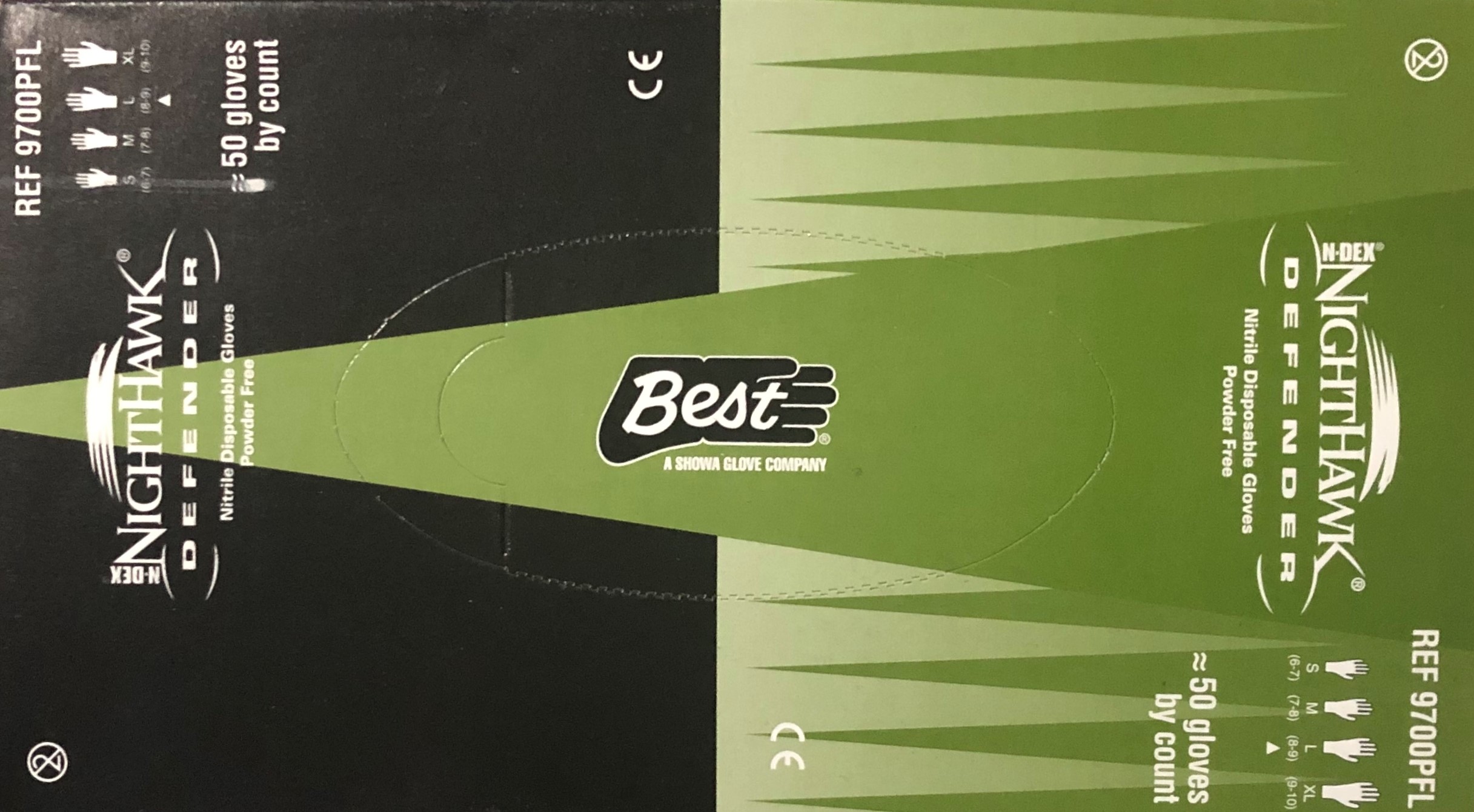 SHOWA N-DEX® Nighthawk® Nitrile Gloves- L - Medicos Club